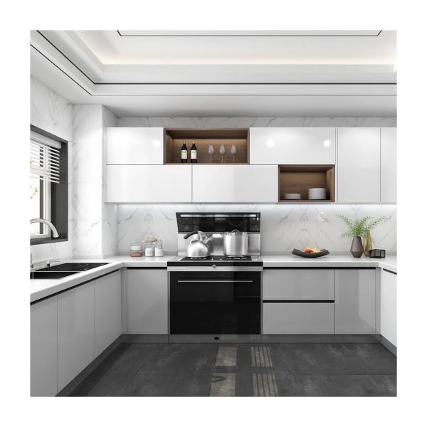 Waterproof Fireproof Kitchen Cabinet with Solid Wood and Customizable ...