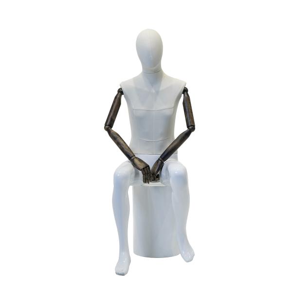 Sitting Male Full Body Mannequin White With Half Wrapped Cloth And ...