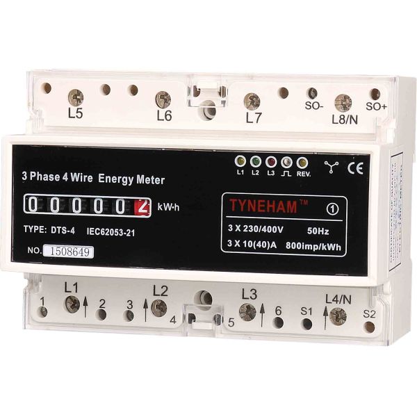 High Accuracy 3 Phase KWH Meter Din Rail / Home Register Prepaid ...
